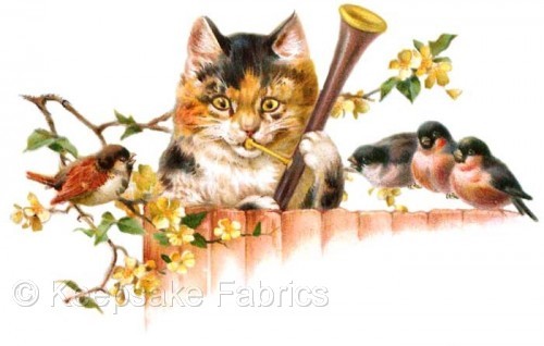 Cat Plays Bassoon Birds Crazy Quilt Block Multi Sizes FrEE Shipping | eBay