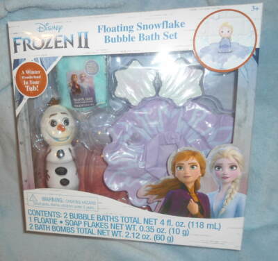 Disney Frozen 2 Olaf with Floating Snowflake Bubble Bath Set Bombs Soap ...