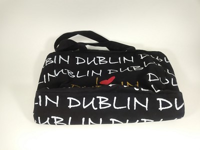 I Love Dublin Black Canvas Large Tote Bag Shopper Handbag Ireland Irish ...