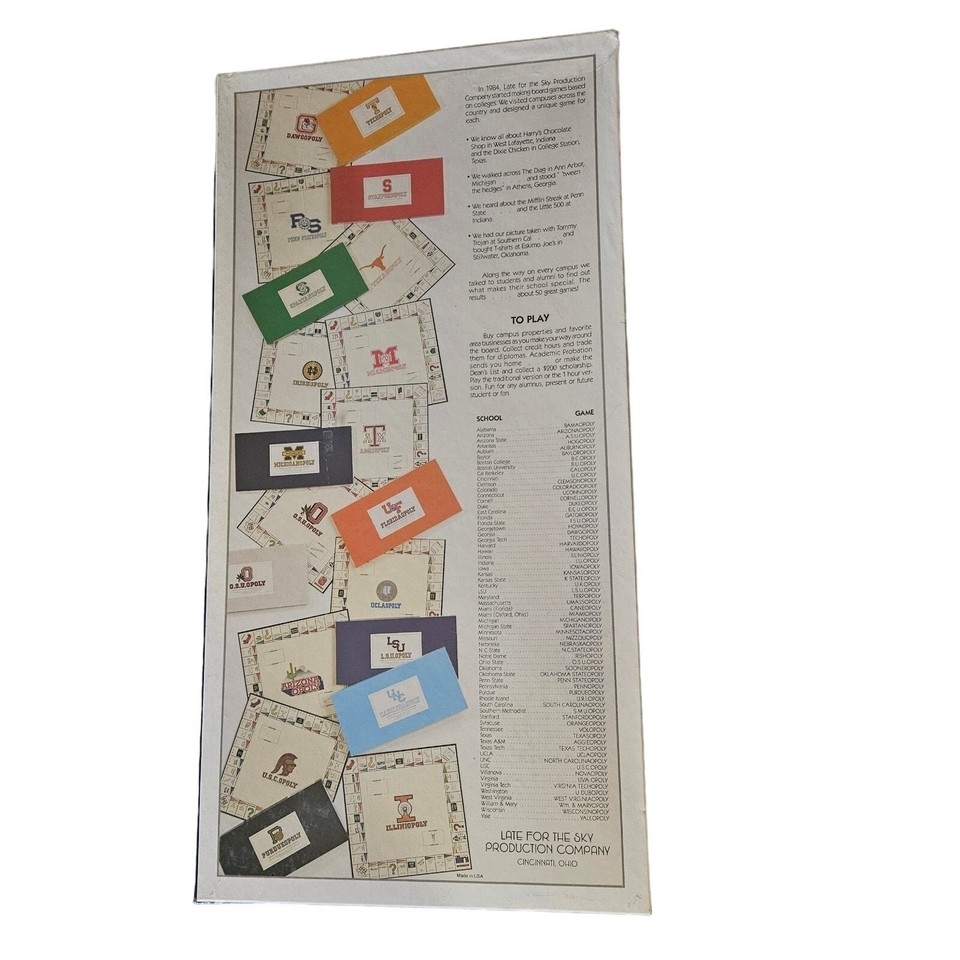 1987 University of Michigan Michiganopoly Monopoly 6th Edition Sealed ...