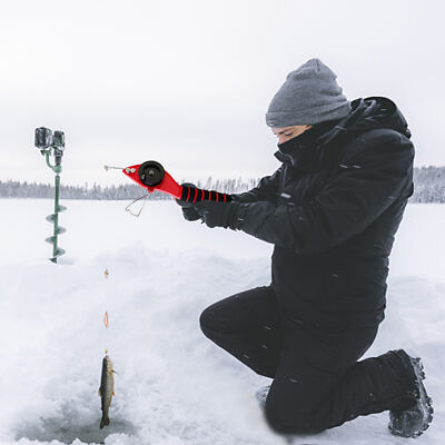 Tiny Ice Fishing Rod and Reel Portable Fishing Pole Winter Ice ...