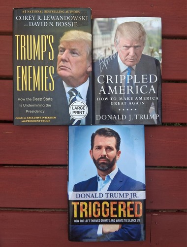 3 Donald Trump & Jr Books Triggered Enemies Crippled America | eBay