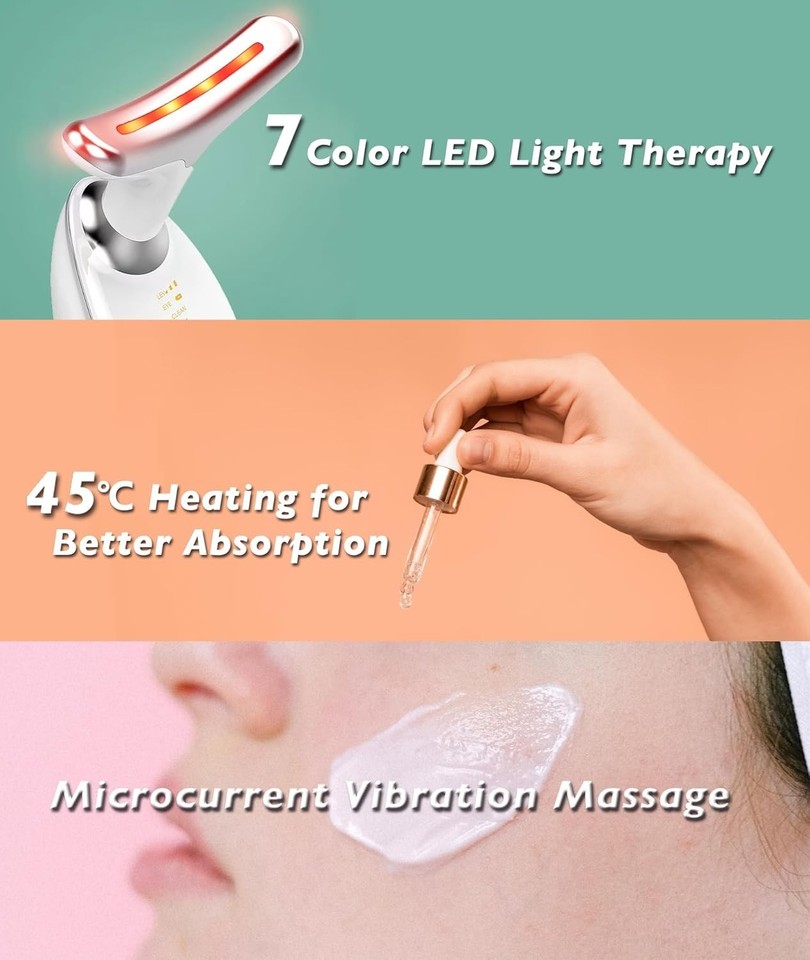 Red-Light-Therapy-for-Face and Neck, Red Light Therapy Wand, 7 Color ...