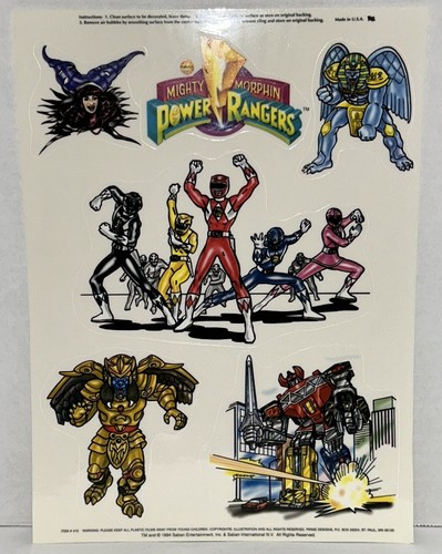Mighty Morphin Power Rangers Window Cling Decals 20 Stickers 1994 ...