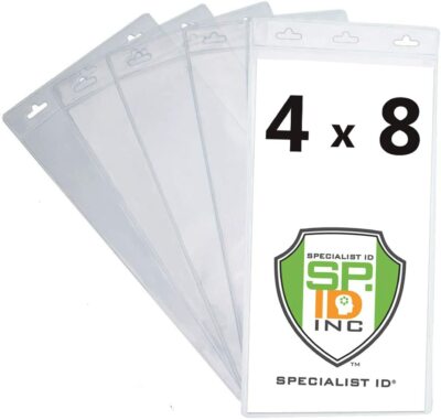 10 Extra Large 4 X 8 Clear Plastic Ticket Holder Sleeves- 3 Lanyard ...