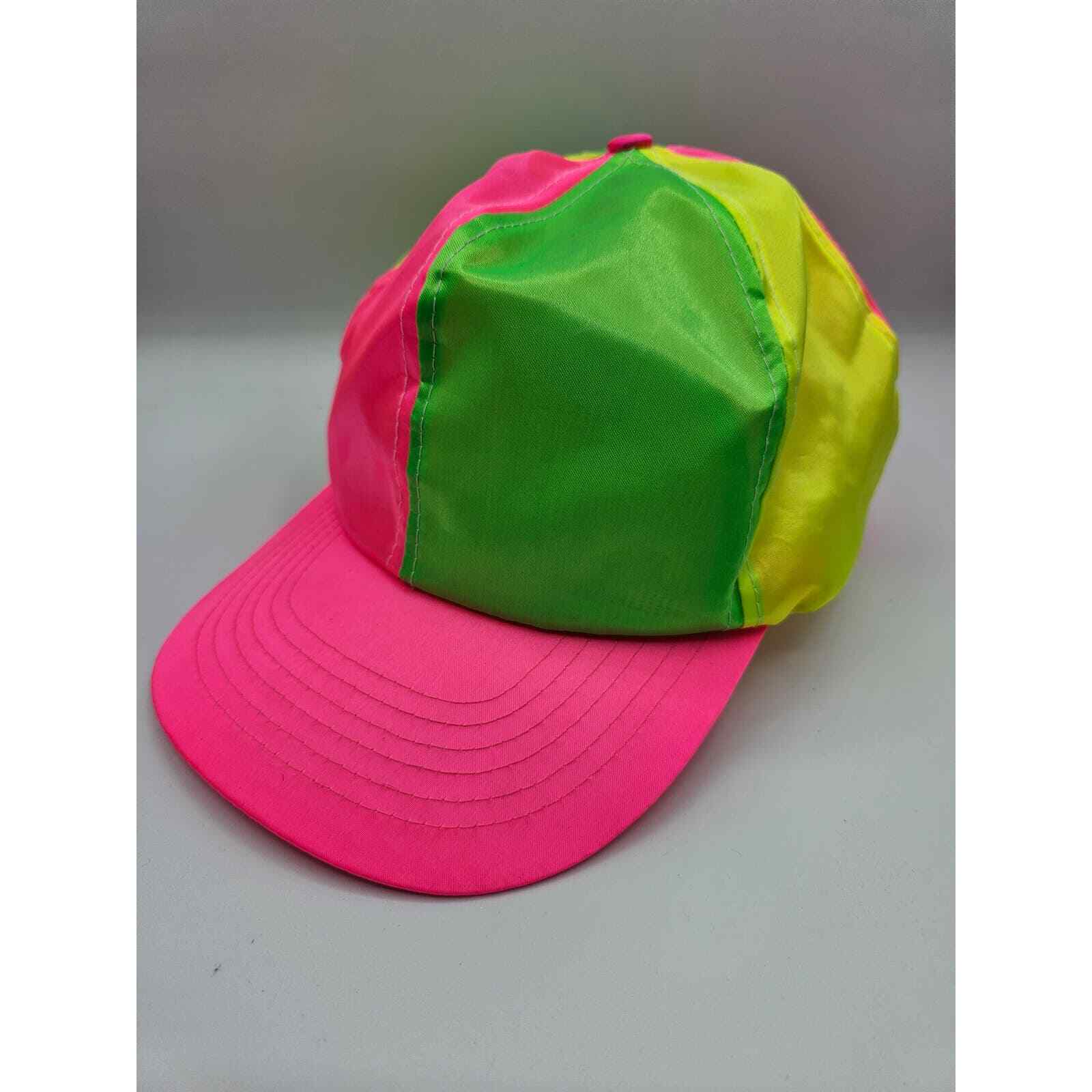 Vintage 1990s Neon Color Block Nylon Snapback Basebal… - Gem