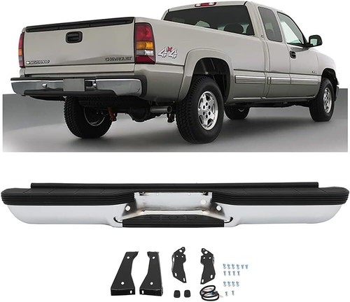 Chrome Rear Step Bumper fit for Chevy Silverado for GMC Sierra Back ...