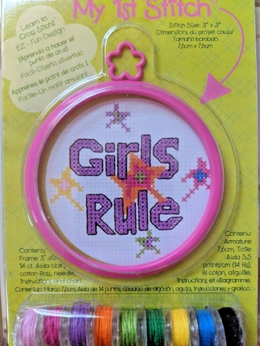 "Girls Rule" My First Stitch Cross Stitch Kit - Sealed 46109454450| eBay