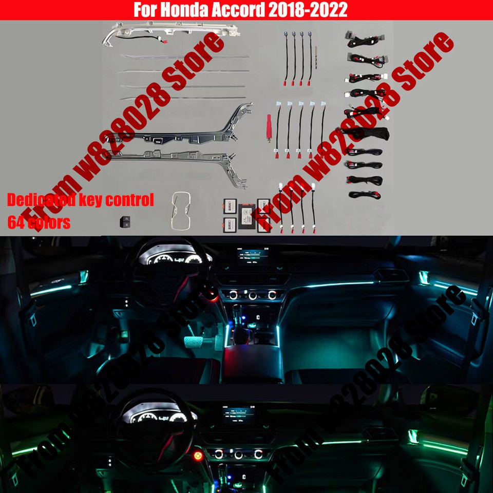 For Honda Accord 64 Colors LED Ambient Light Interior Atmosphere Lamp ...