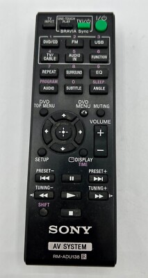 ORIGINAL SONY RM-ADU138 AV SYSTEM REMOTE DAV-TZ140 DAVTZ140 HBD-TZ140 ...