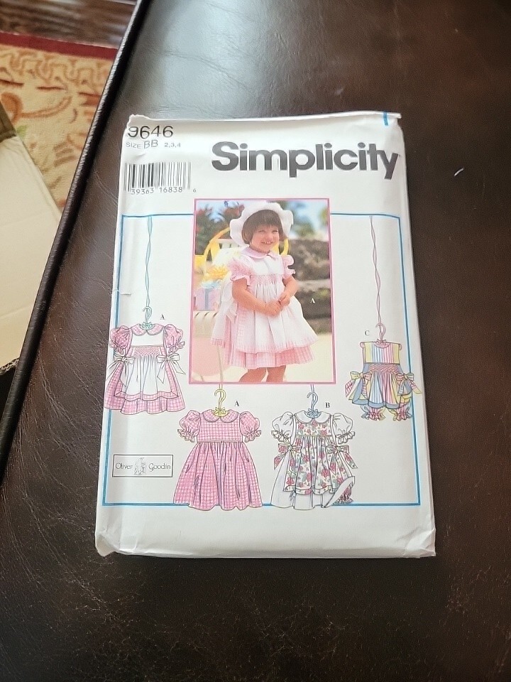 Simplicity Sewing Pattern 9646 Toddler Dress Pinafore 2T 3T 4T Peter ...