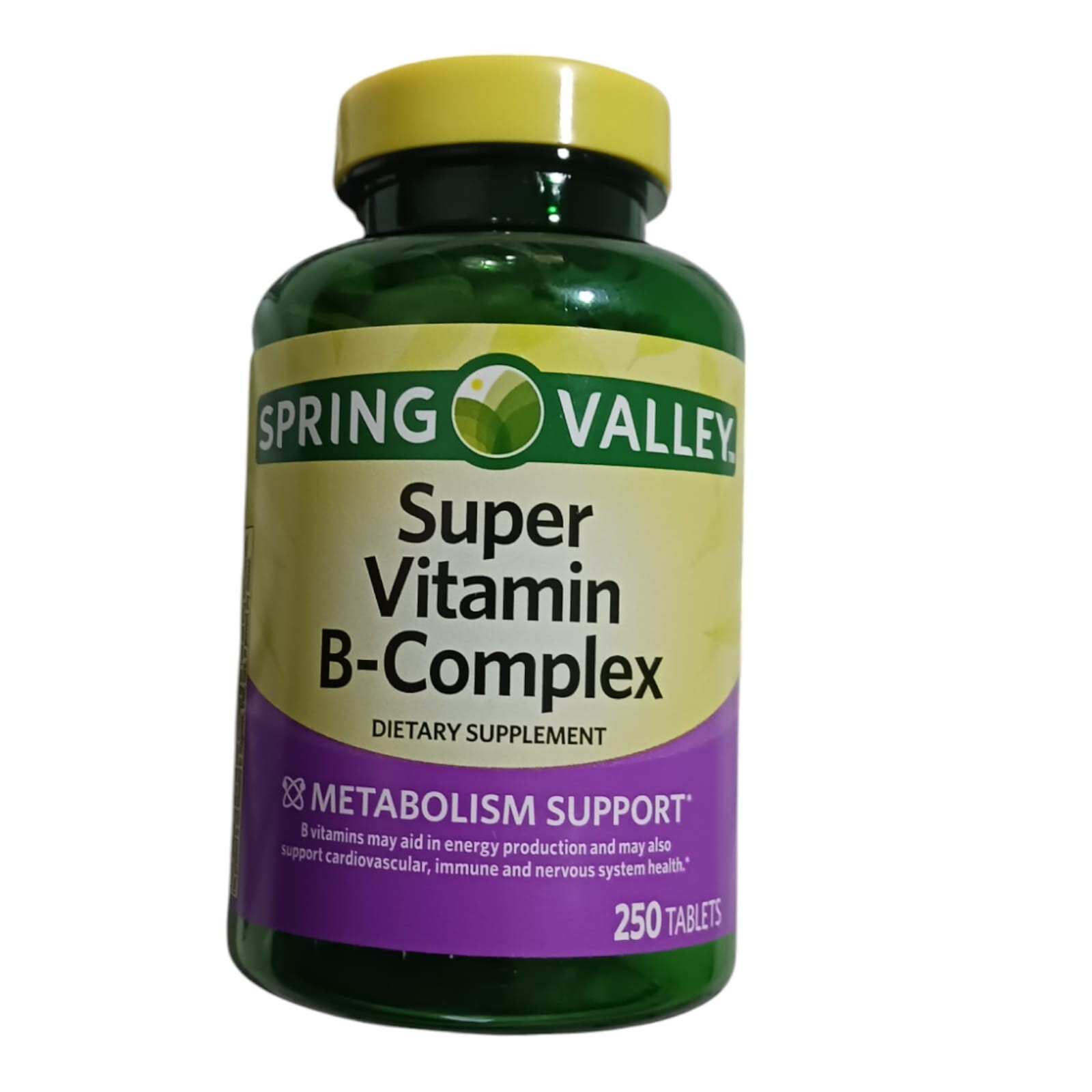Spring Valley Super Vitamin B-Complex Dietary Supplement Tablets, 250 ...