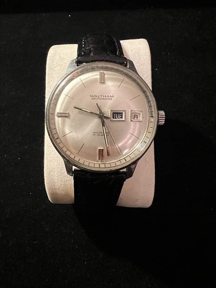waltham Automatic Day/Date Watch, Engraved, Very Clean, Runs Well, New ...