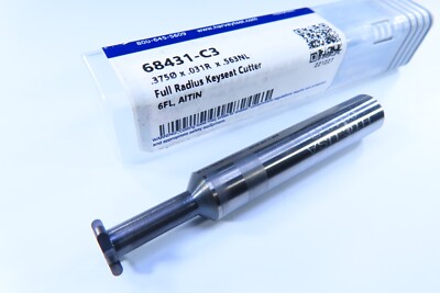 NEW 3/8" HARVEY TOOL 68431-C3 KEYSEAT CUTTER FULL RADIUS SOLID CARBIDE ...