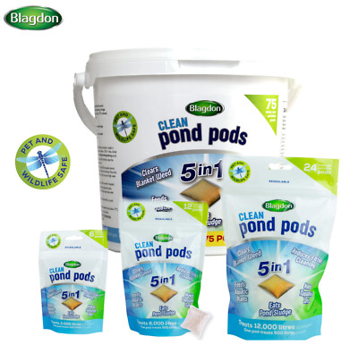 BLAGDON CLEAN POND PODS 5 IN 1 EASY USE POND TREATMENT KOI SLUDGE ...