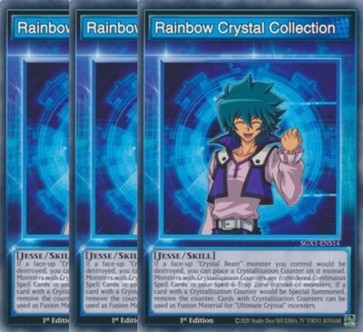 Yugioh - Rainbow Crystal Collection x 3 - 1st Edition NM - Free ...