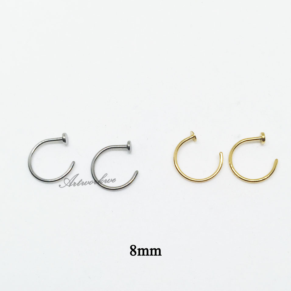 4pcs Nose Open Hoop Ring Lip Earring Body Piercing Studs Stainless ...