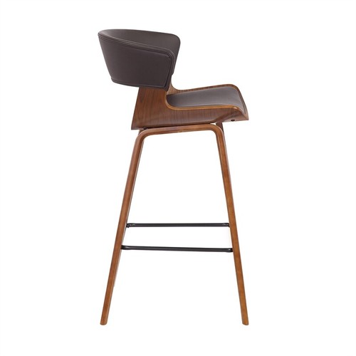 Armen Living Jagger 26" Modern Wood Counter Stool in Brown/Gray | eBay