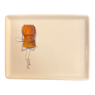 CB2 Oliver Appetizer Rectangle Snack Plate - Champ Cork Hat - Crate ...