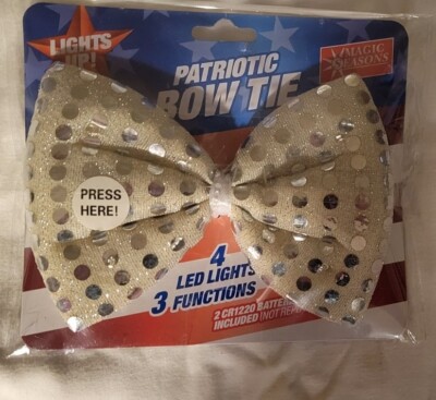 Glitter Light Up Bow Tie*SILVER*3 Modes | eBay