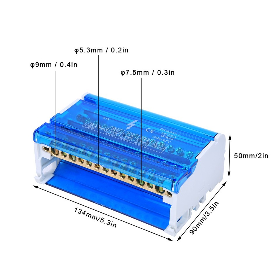 Terminal Distribution Box Din Rail 4-Level Single Phase with Clear Dust ...