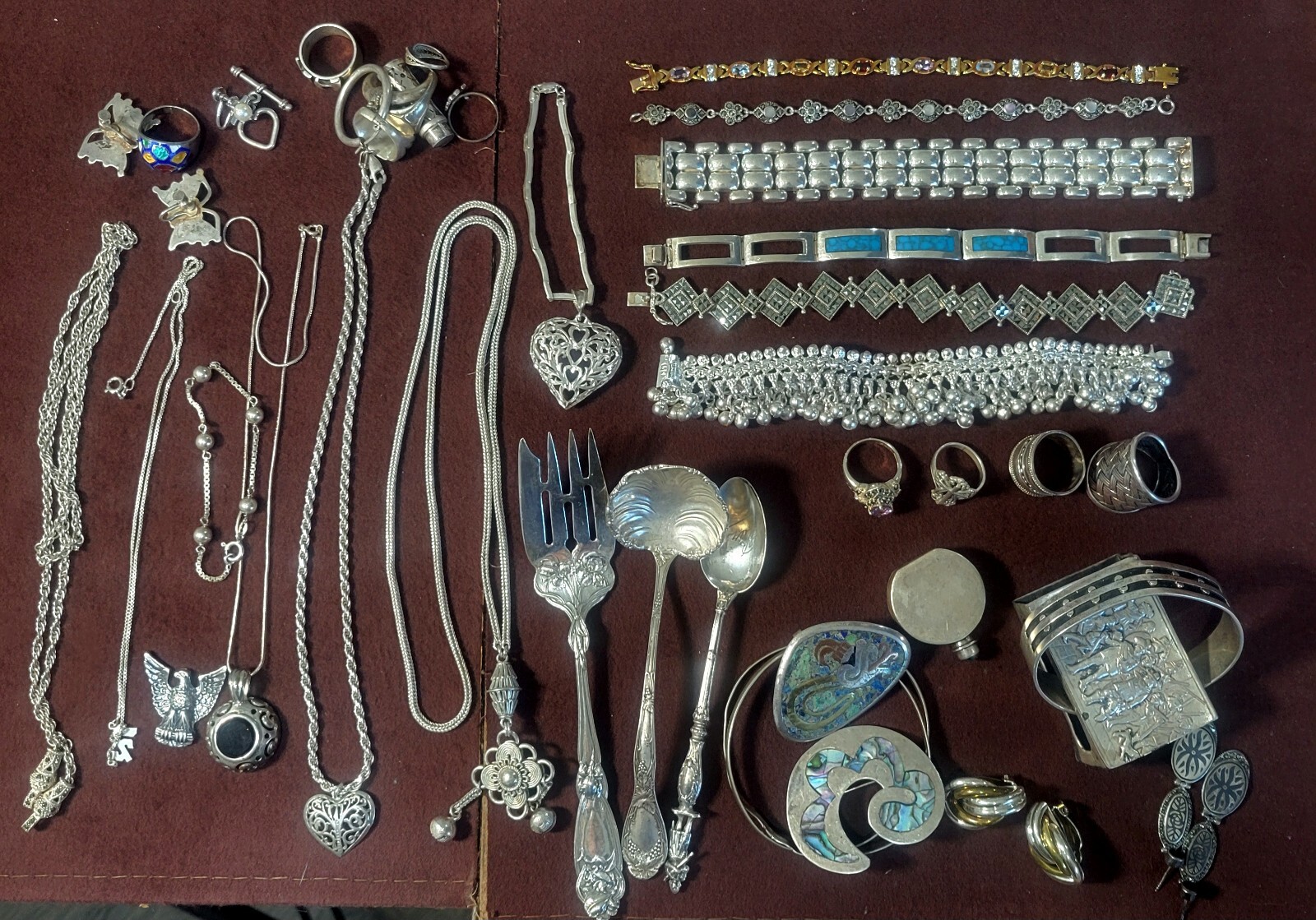 Lot Of 1 lb5.5 oz Sterling Silver Many Sellable Pieces Some Scrap ...