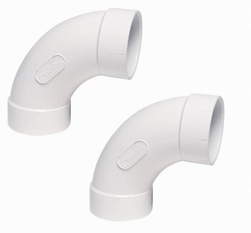 (2) 90 Long Sweep 2" Central Vacuum PVC Rough-in Fitting | eBay