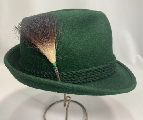 Vintage ISCHLER HUT Green Hat Original 100% Woolfelt - EXCELLENT ...