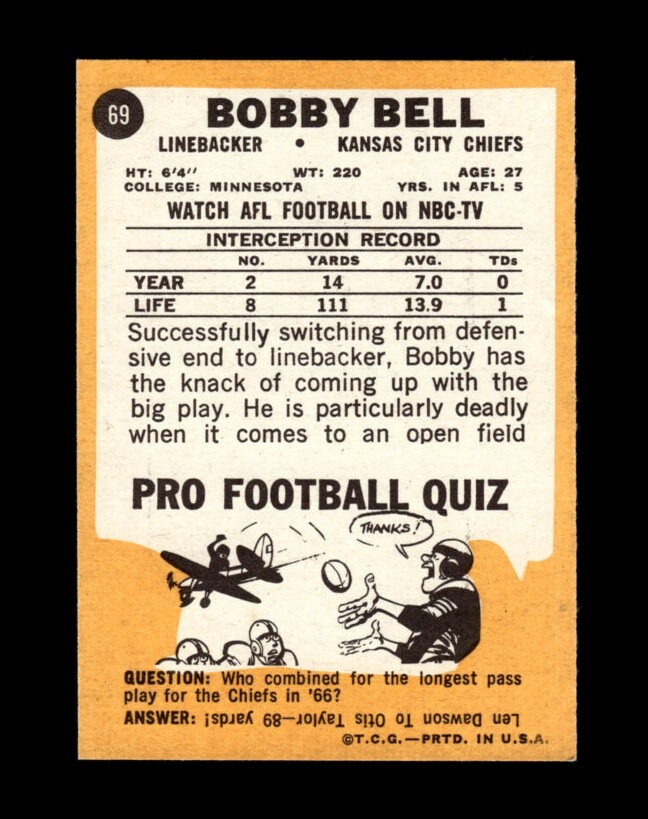 1967 Topps Set-Break # 69 Bobby Bell NR-MINT *GMCARDS* | eBay