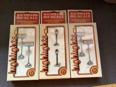 Bachmann HO Train Lighted EXXON Service Station LIGHTS NIP EXCELLENT ...