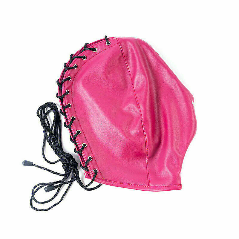 PU Leather head Mask Harness Breathable Hooded Restraint Punishmen ...