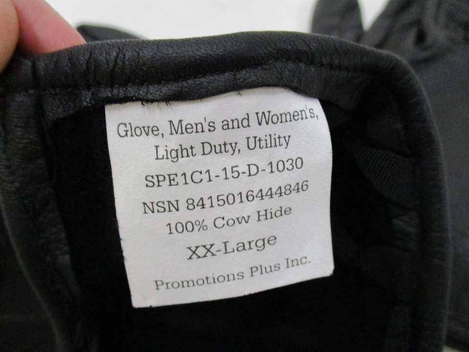 US MILITARY BLACK LEATHER RAPPEL GLOVES FAST ROPE XXLARGE XXL LIGHT ...