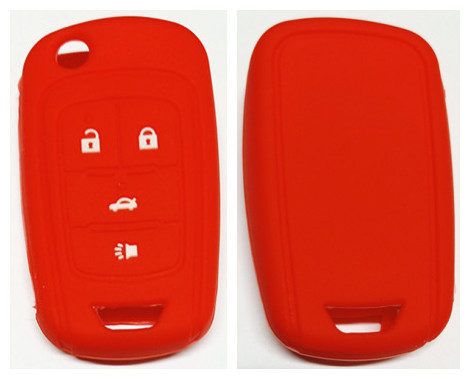 RED SILICONE 4 BUTTONS FLIP KEY COVER SUITS CHEVROLET HOLDEN COMMODORE ...