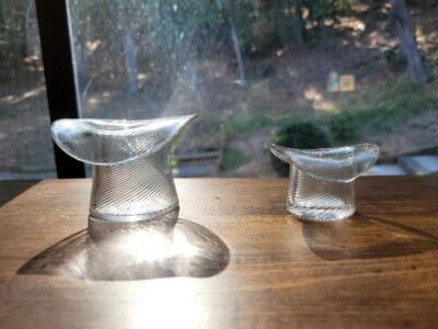 2 Clear spiral glass hats both priced at $10.00 each | eBay