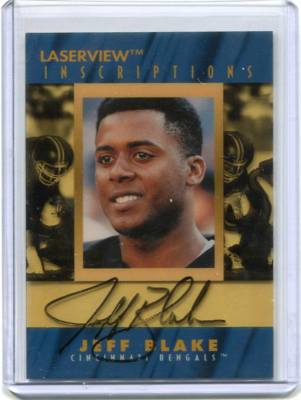 1996 - Laserview - JEFF BLAKE - Inscriptions Autograph - BENGALS #d 90/ ...