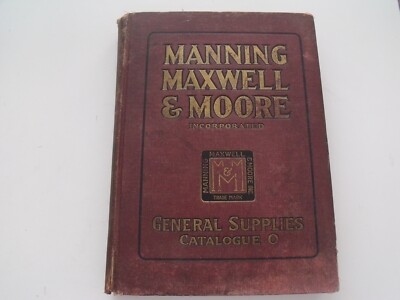Great 1935 Manning Maxwell & Moore General Supplies/Catalogue "O" | eBay