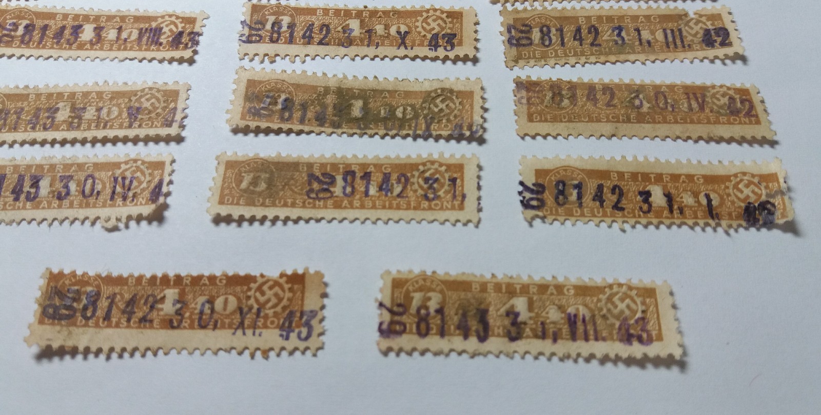 23 Germany DAF ARBEITSFRONT 4.40 Due Stamps Nazi Era German Labor Front ...