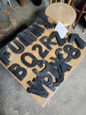 Vtg Gas Station Industrial Marquee Advertising Sign 6" metal letters ...
