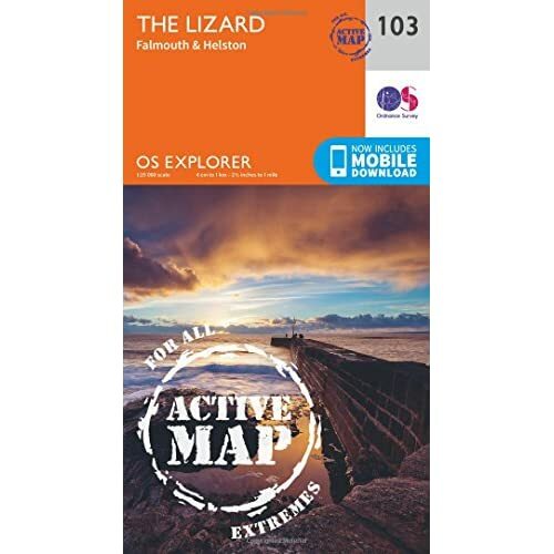 OS Explorer Map Active (103) Lizard, Falmouth and Helst - Map NEW ...