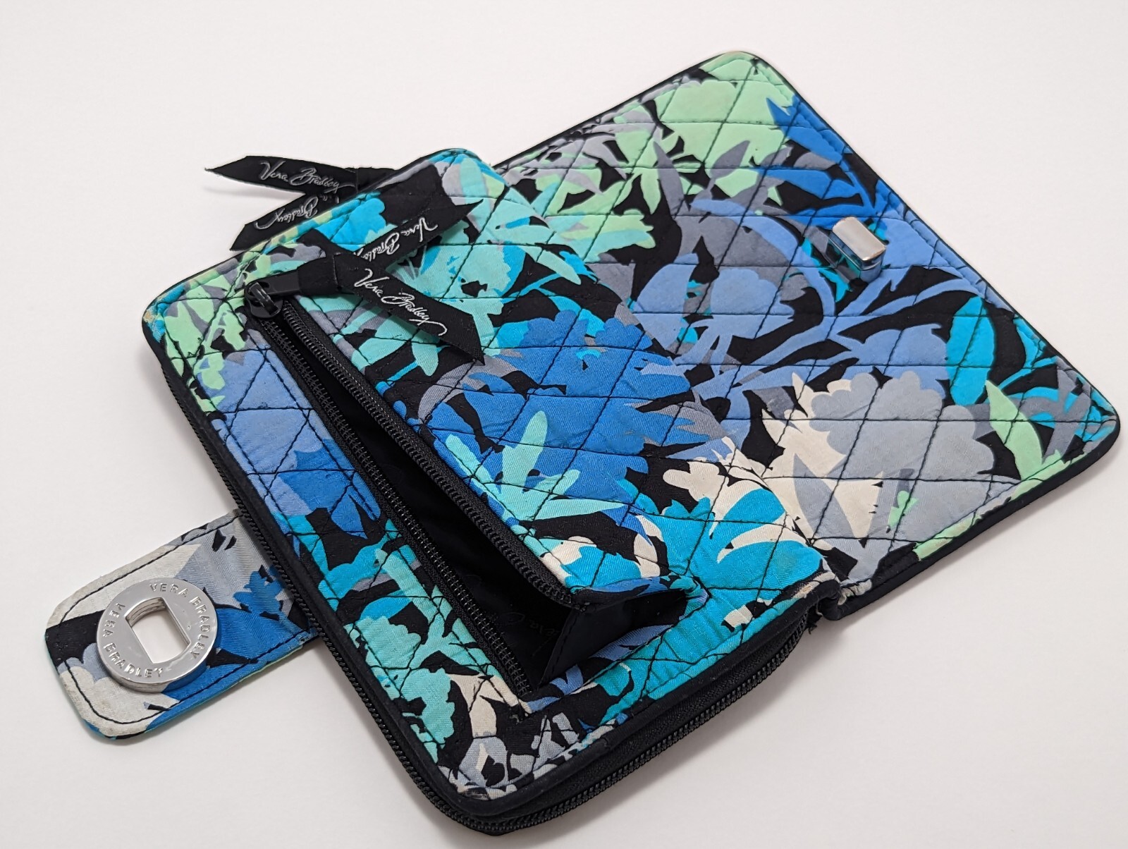 Vera Bradley Turn Lock Wallet Camofloral Zip Around Card Wallet | eBay