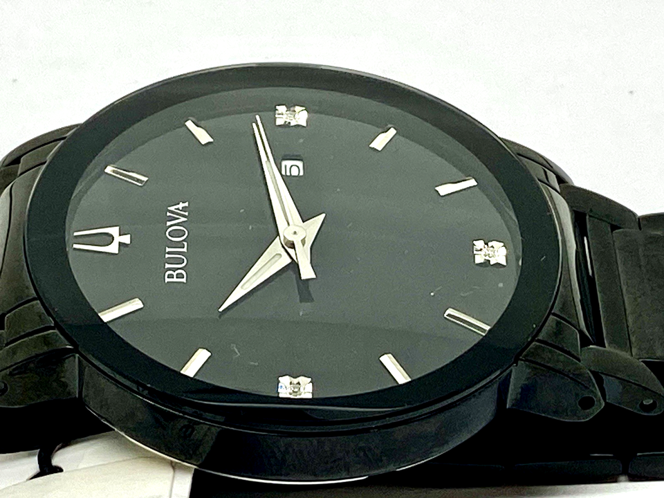 Bulova Men's Watch 98D144 Futuro Modern Diamonds Black 42mm Small ...