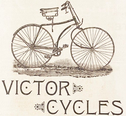 Original 1889 VICTOR CYCLES Antique Victorian Bicycle Print Ad~Overman ...