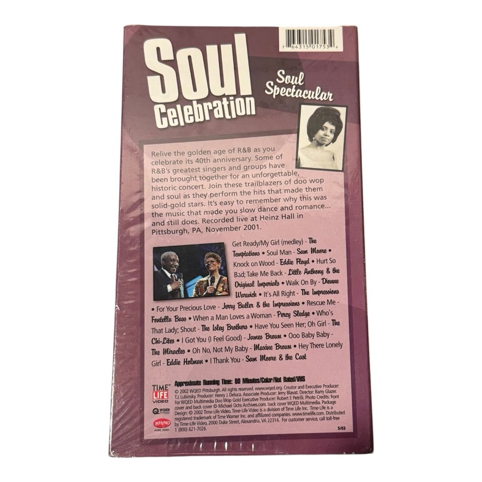 Time LIfe Soul Celebration Soul Spectacular VHS Tape New Sealed | eBay