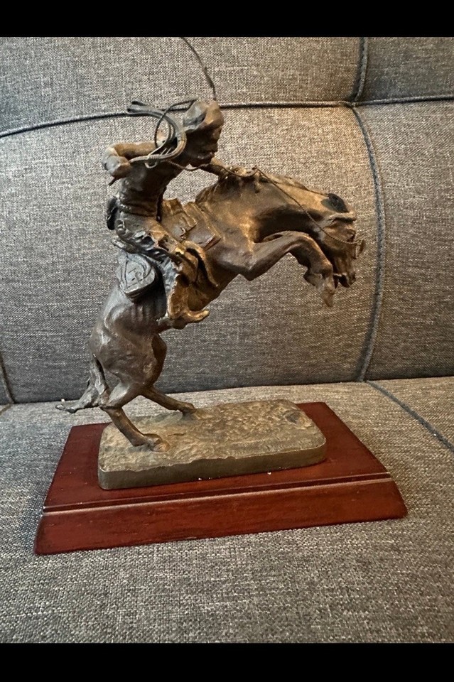 Vintage The Bronco Buster By Frederic Remington 1980s Wild West Statue ...