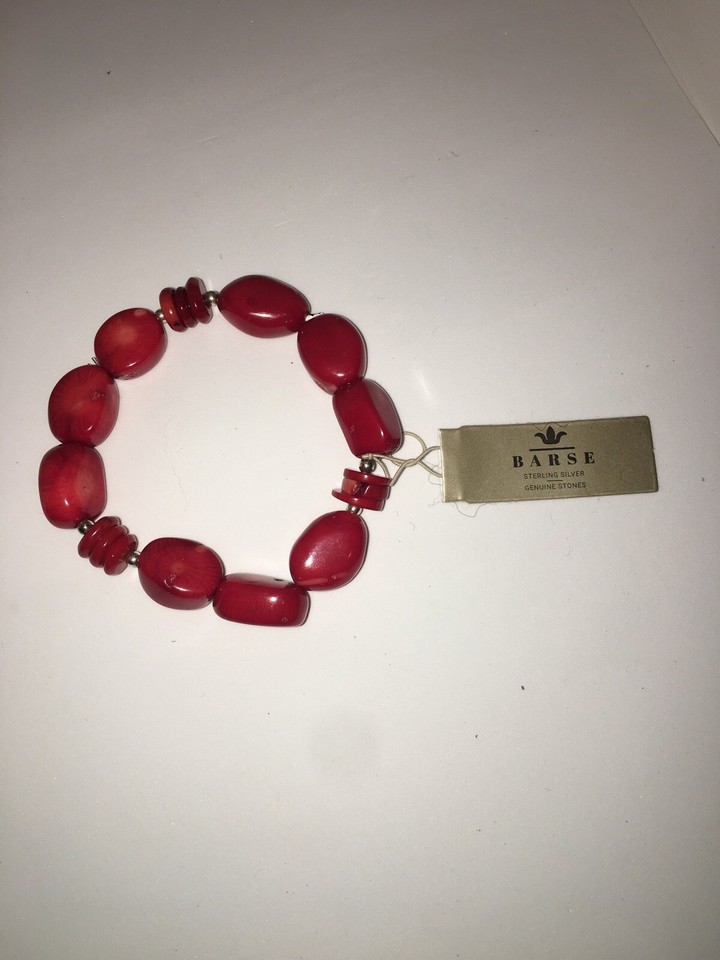 Barse Sterling Silver and RED Gemstone Bracelet NEW | eBay