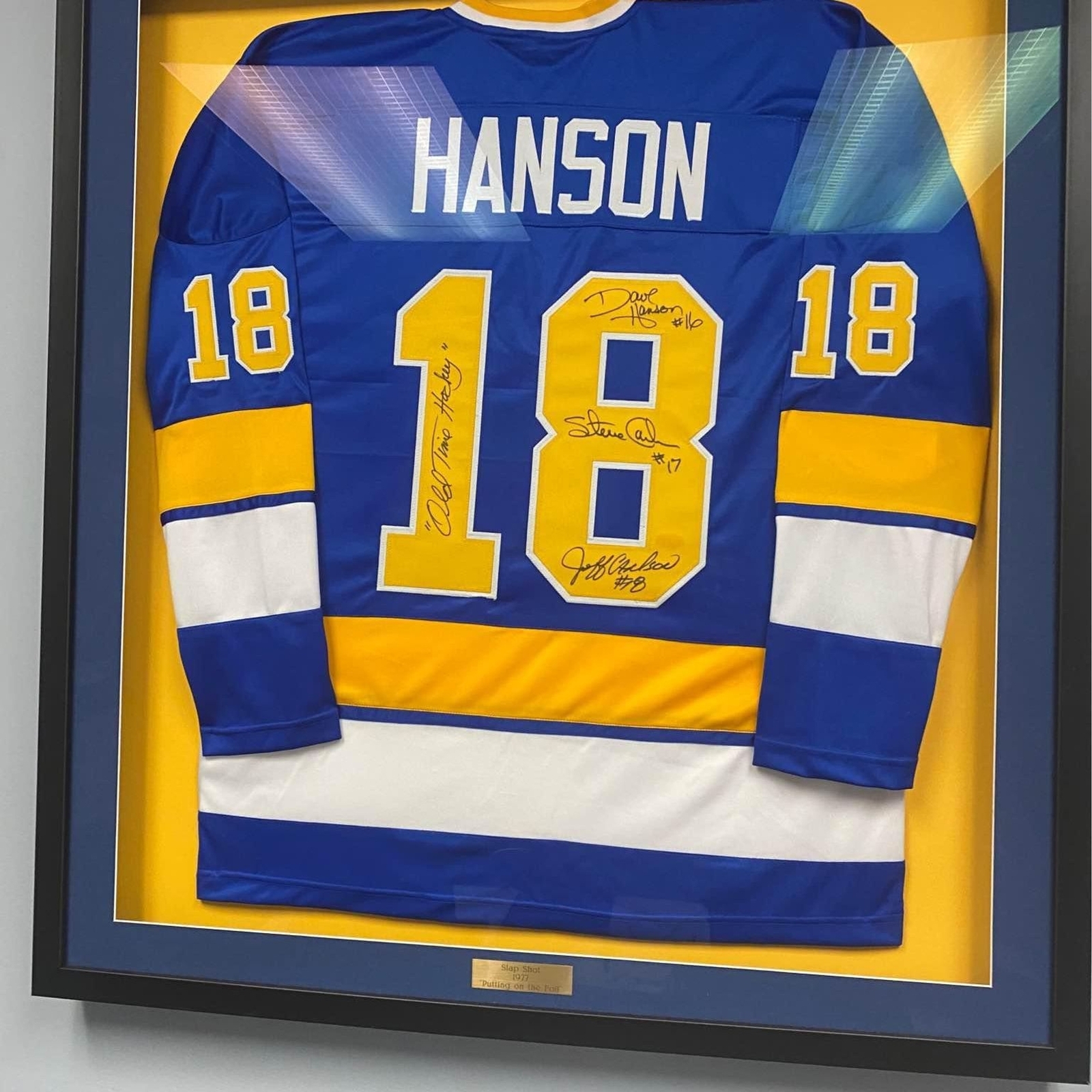 Collectors Framed Hanson Brothers Jersey and Autographs | eBay