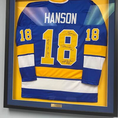 Collectors Framed Hanson Brothers Jersey and Autographs | eBay