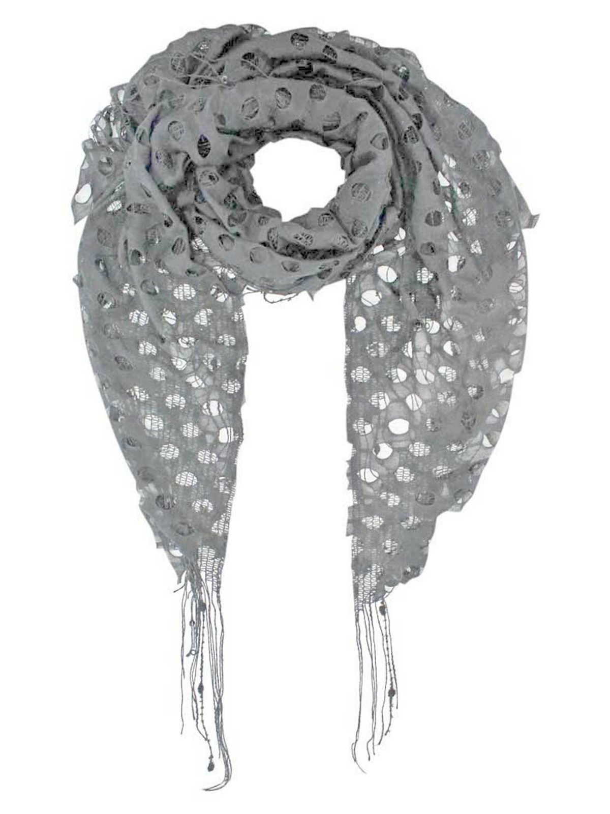 OPEN KNIT LACE NET FRINGED SHAWL SCARF WRAP | eBay