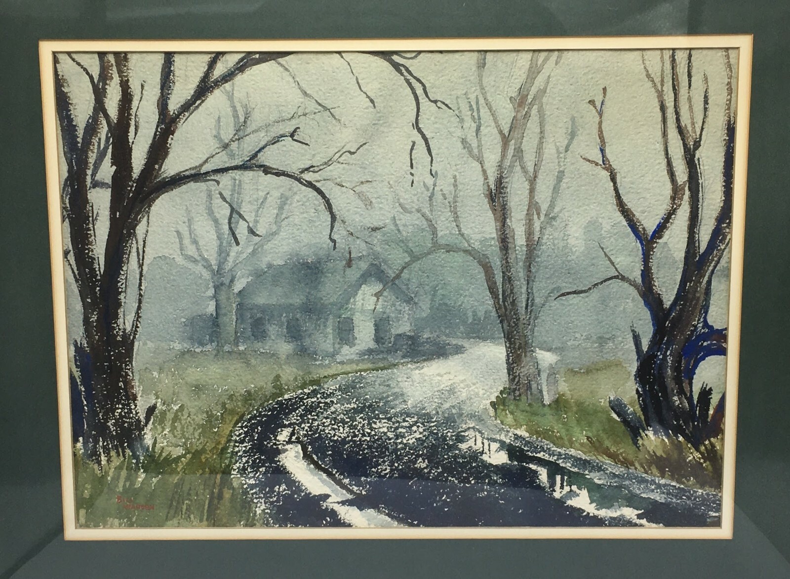 Bill Warden Original Watercolor Forest House Rural Landscape Cabin in ...