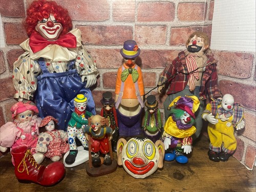 Vintage Clown Lot Creepy Sad CLYDE THE HOBO CLOWN Porcelain Ceramic ...